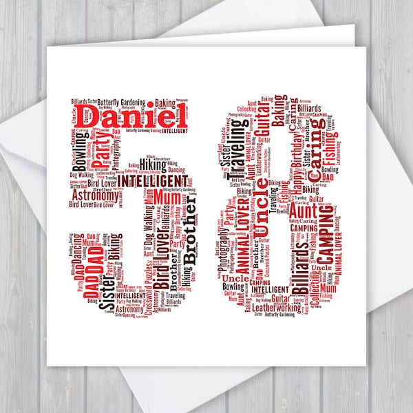 58th Birthday Card - Etsy