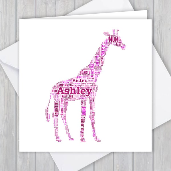 Giraffe Card - Etsy UK