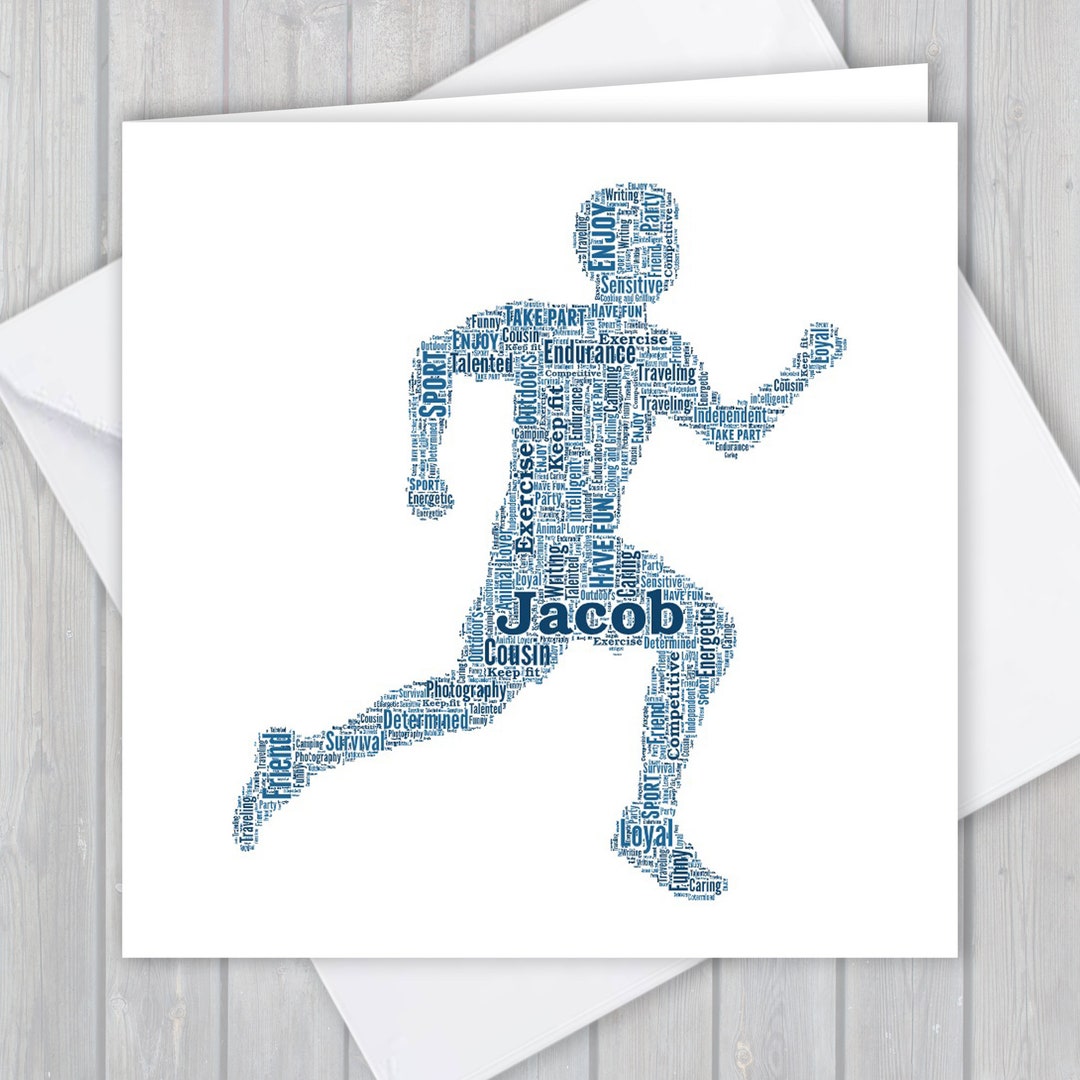 Personalized Running Greeting Card. Add You Own Words to Create a ...