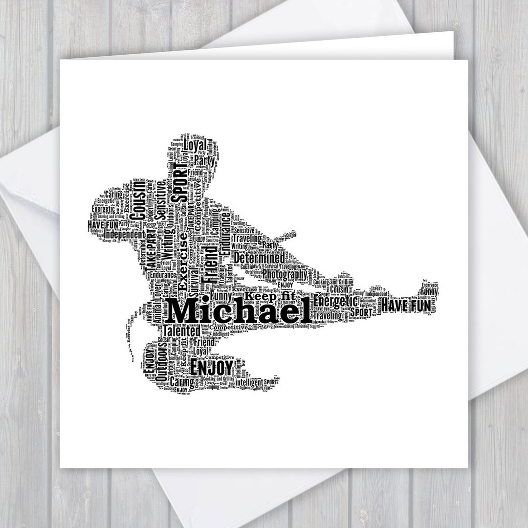 Personalized Karate Word Art Greeting Card SPO019 - Etsy