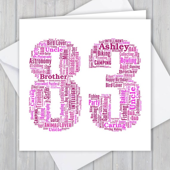 Personalised 83rd Birthday Greeting Card Unique Anniversary | Etsy