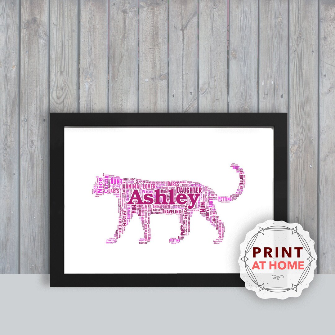 Personalized Leopard, Print at Home Wall Art Gift, Keepsake, Unique ...