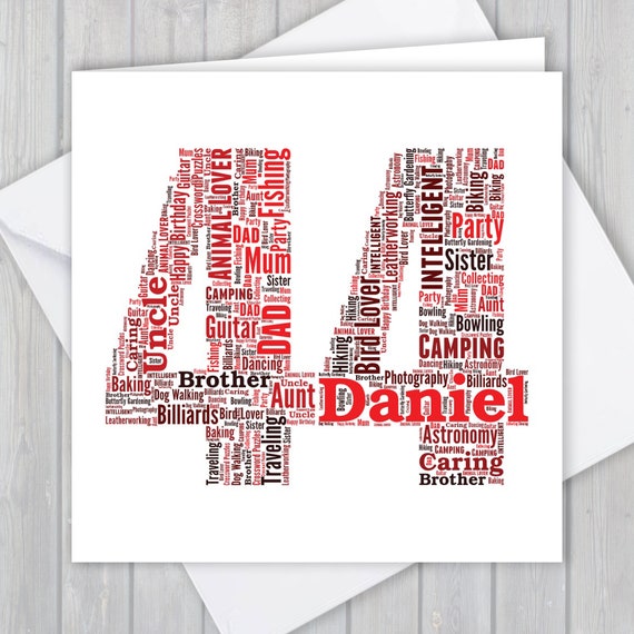Personalised 44th Birthday Greeting Card Unique Anniversary | Etsy