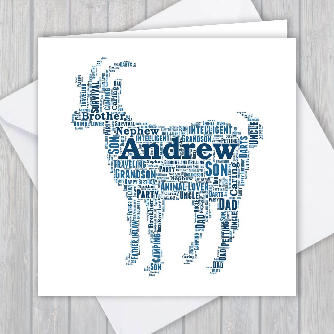 Personalised Goat, Birthday Greeting Card, Unique Anniversary or Thank ...
