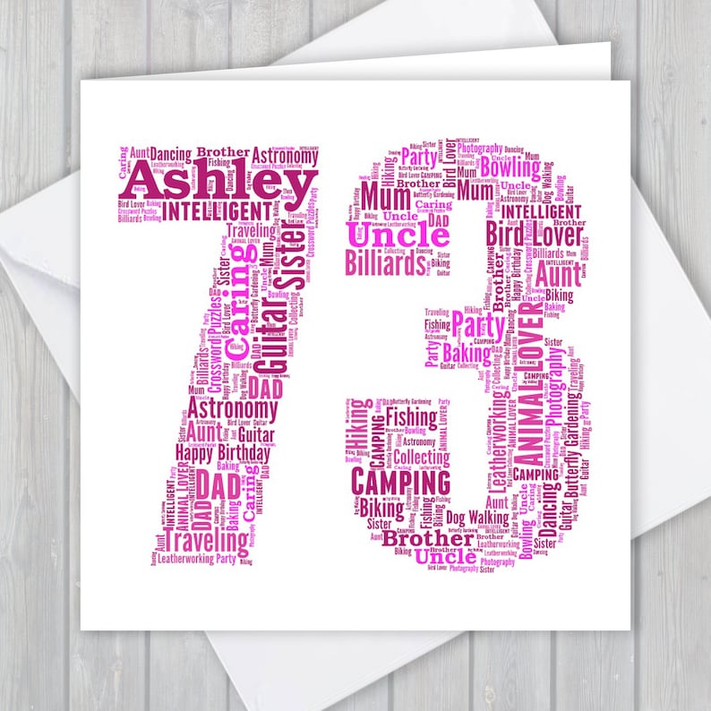 Personalised 73rd Birthday Greeting Card Unique Anniversary | Etsy