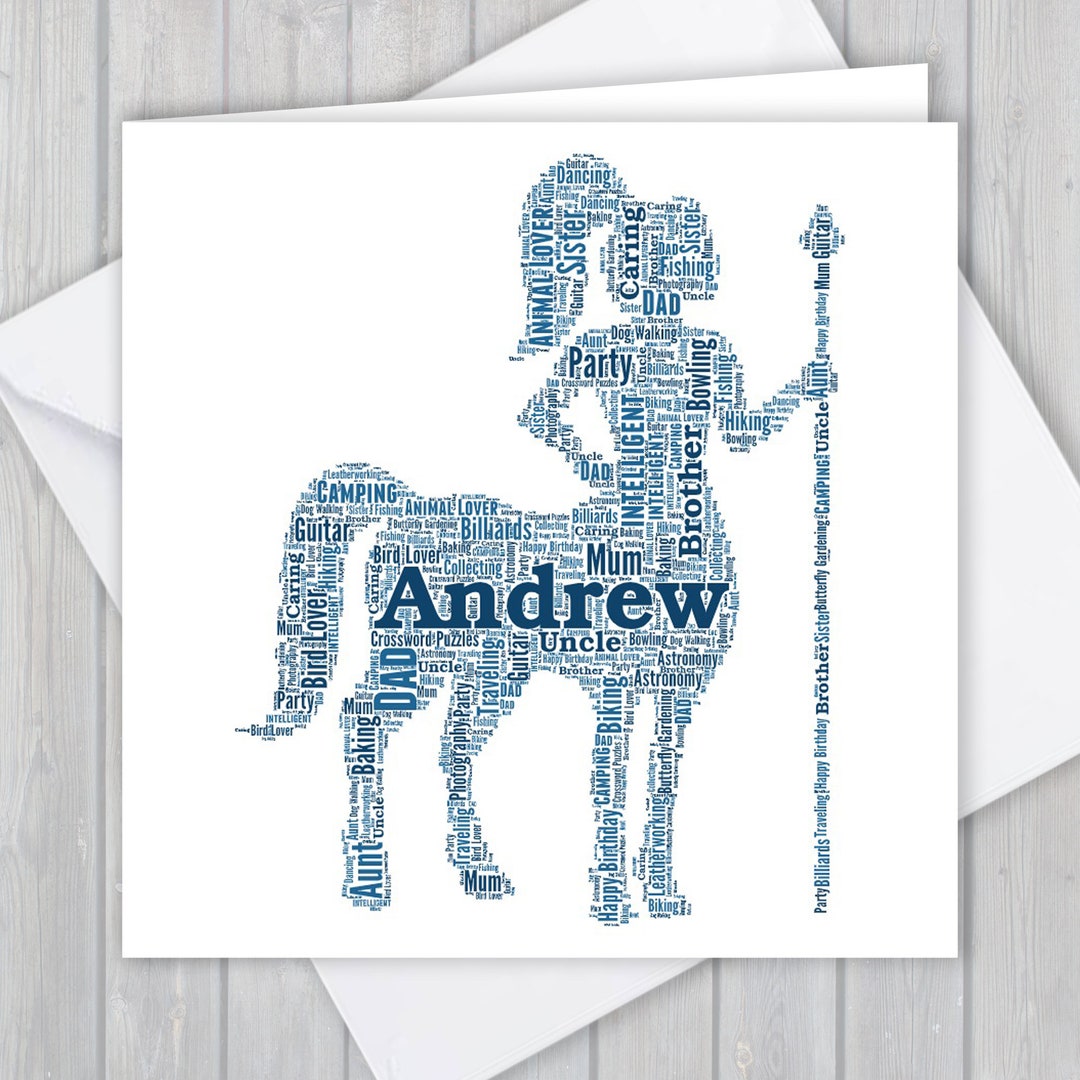 Personalised Centaur, Customised, Birthday Greeting Card for Loved Ones ...