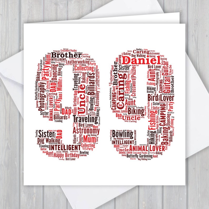 Personalised 99th Birthday Greeting Card Unique Anniversary - Etsy UK