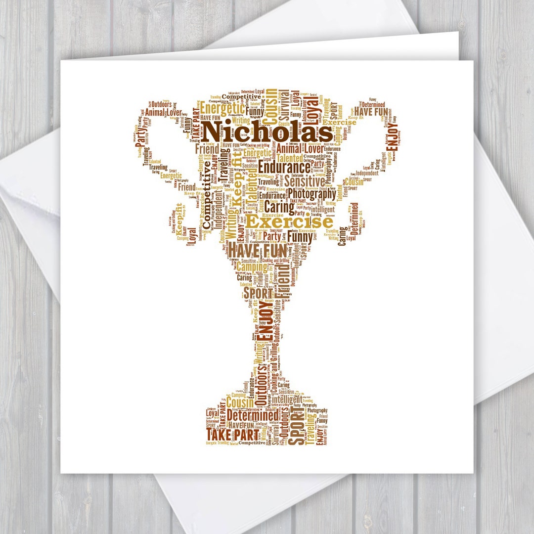 Personalized Cup Trophy Greeting Card. Add You Own Words to Create a ...