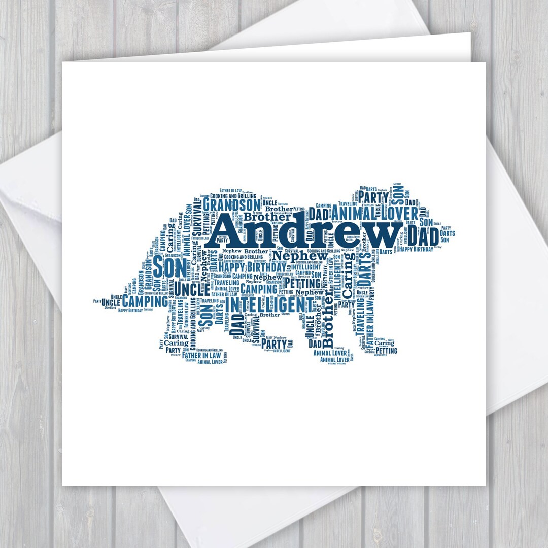 Personalised Badger, Birthday Greeting Card, Unique Anniversary or ...