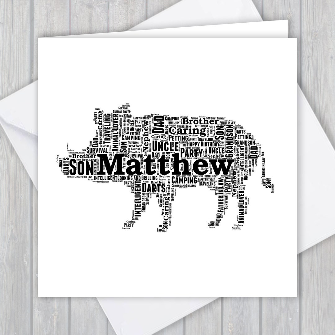 Personalised Boar, Birthday Greeting Card, Unique Anniversary or Thank ...
