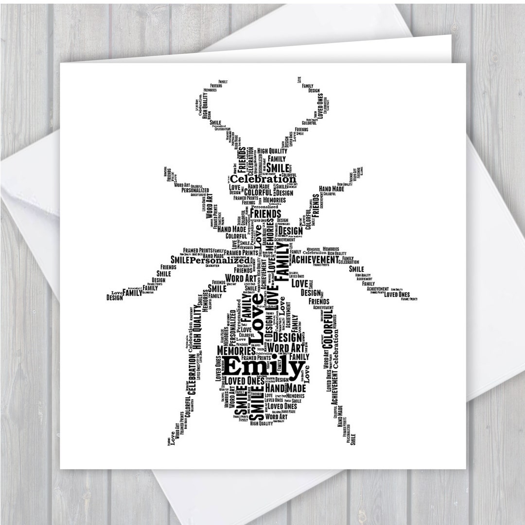 Personalized Ant Word Art Greeting Card: Unique Keepsake - Etsy