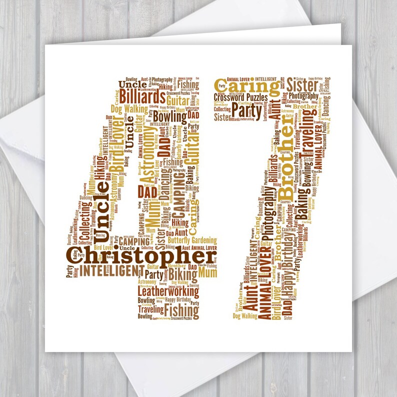 Personalised 47th Birthday Greeting Card Unique Anniversary | Etsy