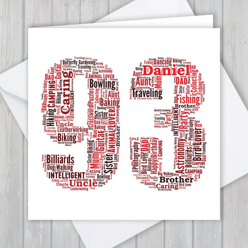 93rd Birthday Card - Etsy
