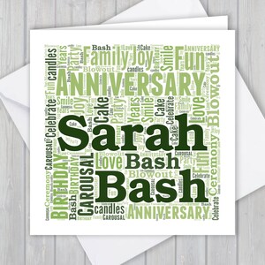 Personalized, Custom Word Art Unique Keepsake Greeting Card, for Her ...