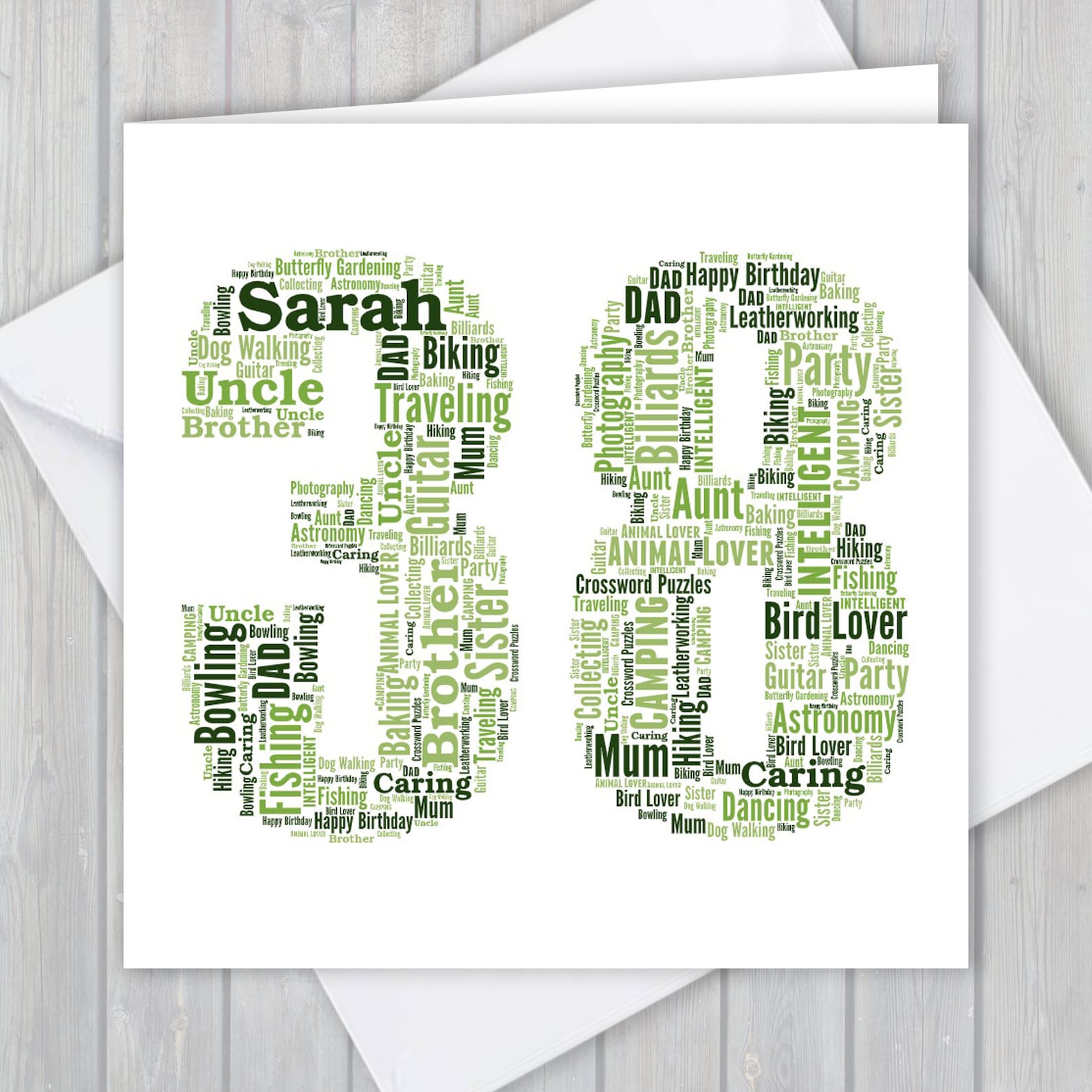 Personalised 38th Birthday Greeting Card Unique Anniversary - Etsy
