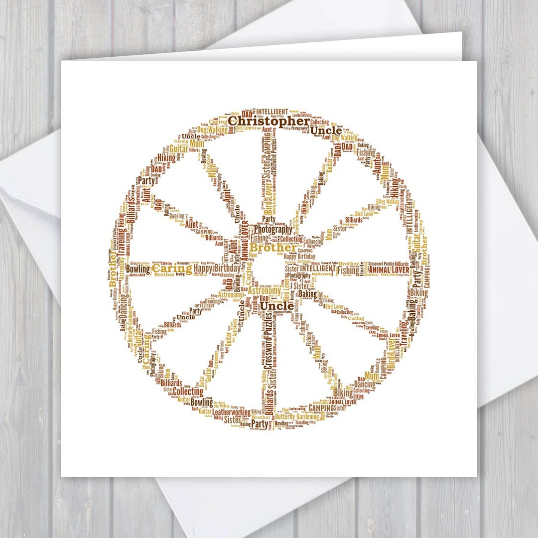 Personalized Cart Wheel Greeting Card. Add You Own Words to Create a ...
