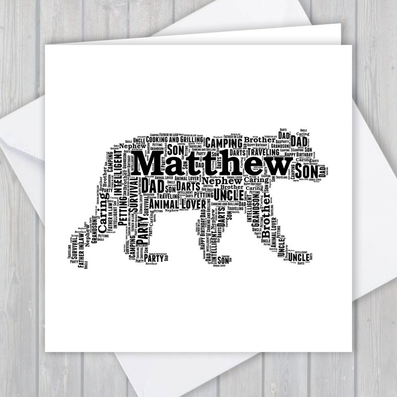 Black Bear Word Art - Etsy