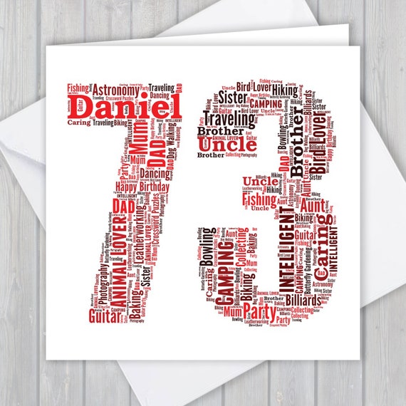 Personalised 73rd Birthday Greeting Card Unique Anniversary | Etsy