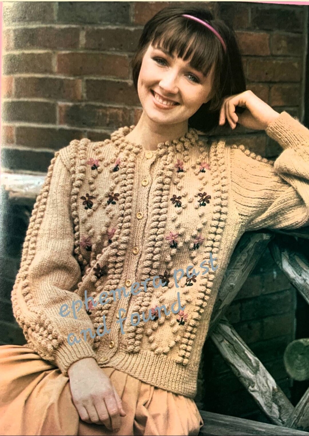 Tyrolean Cardigan, Retro Womens Jacket, Bobbles, Lazy Daisy Chain ...