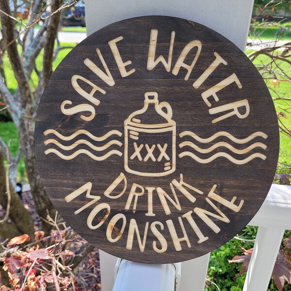 Moonshine Wood Sign - Etsy