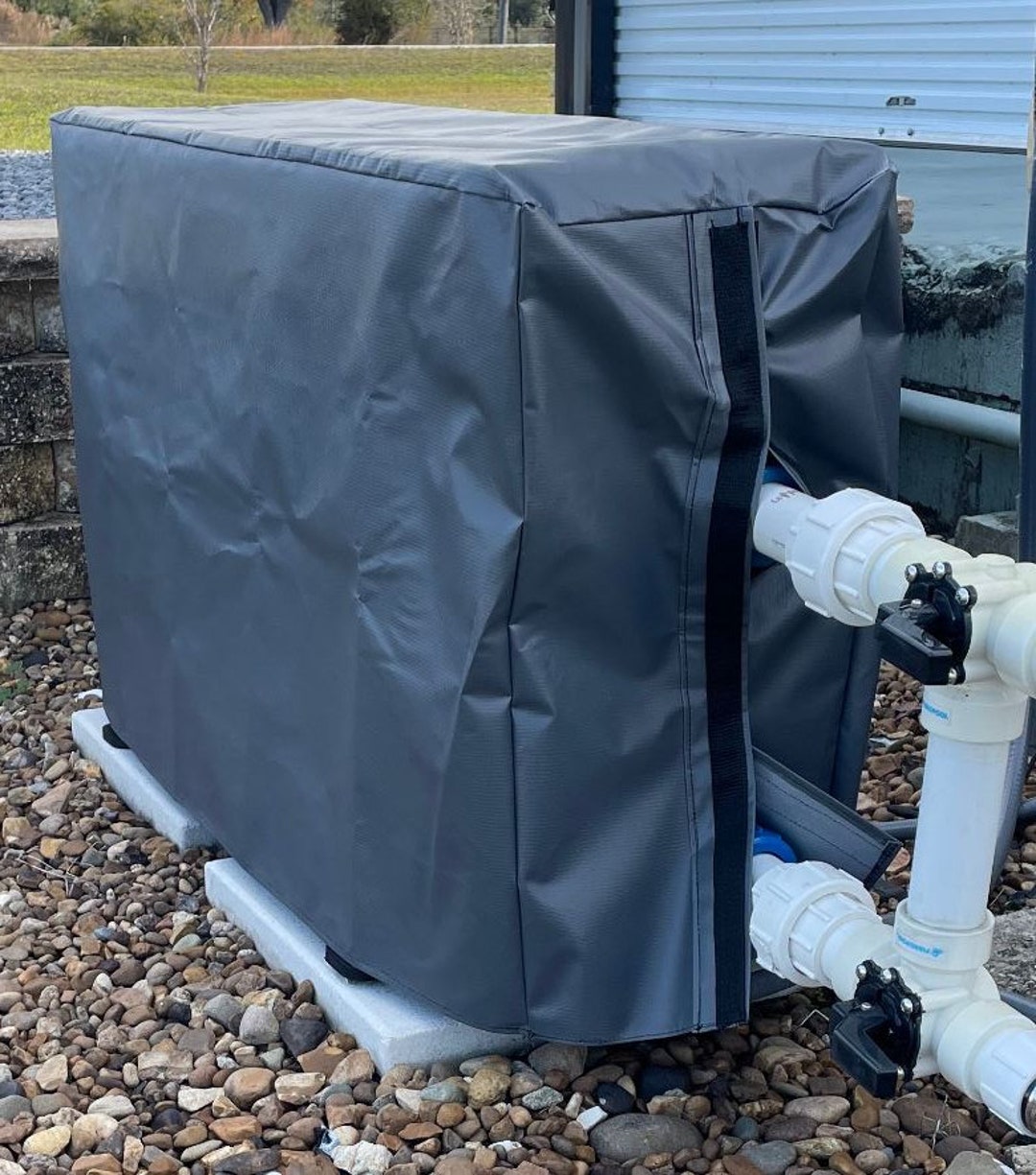 Fibropool FH255 Heat Pump Cover - Heavy Duty Vinyl Grey - Custom ...