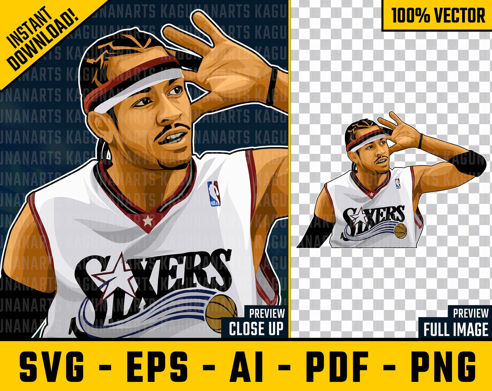 Allen Iverson SVG Allen Ezail Iverson PNG The Answer EPS | Etsy