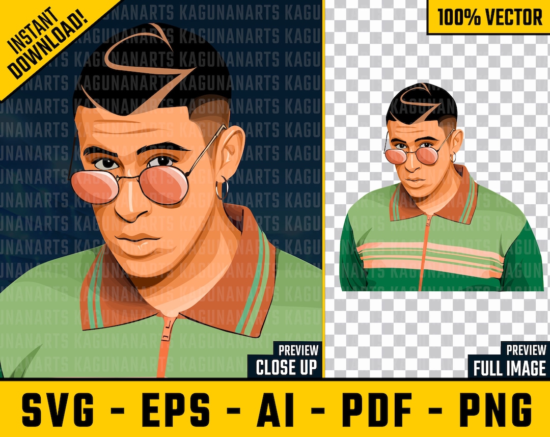 Bad Bunny SVG Benito Antonio Martínez Ocasio PNG Bunny EPS - Etsy Australia