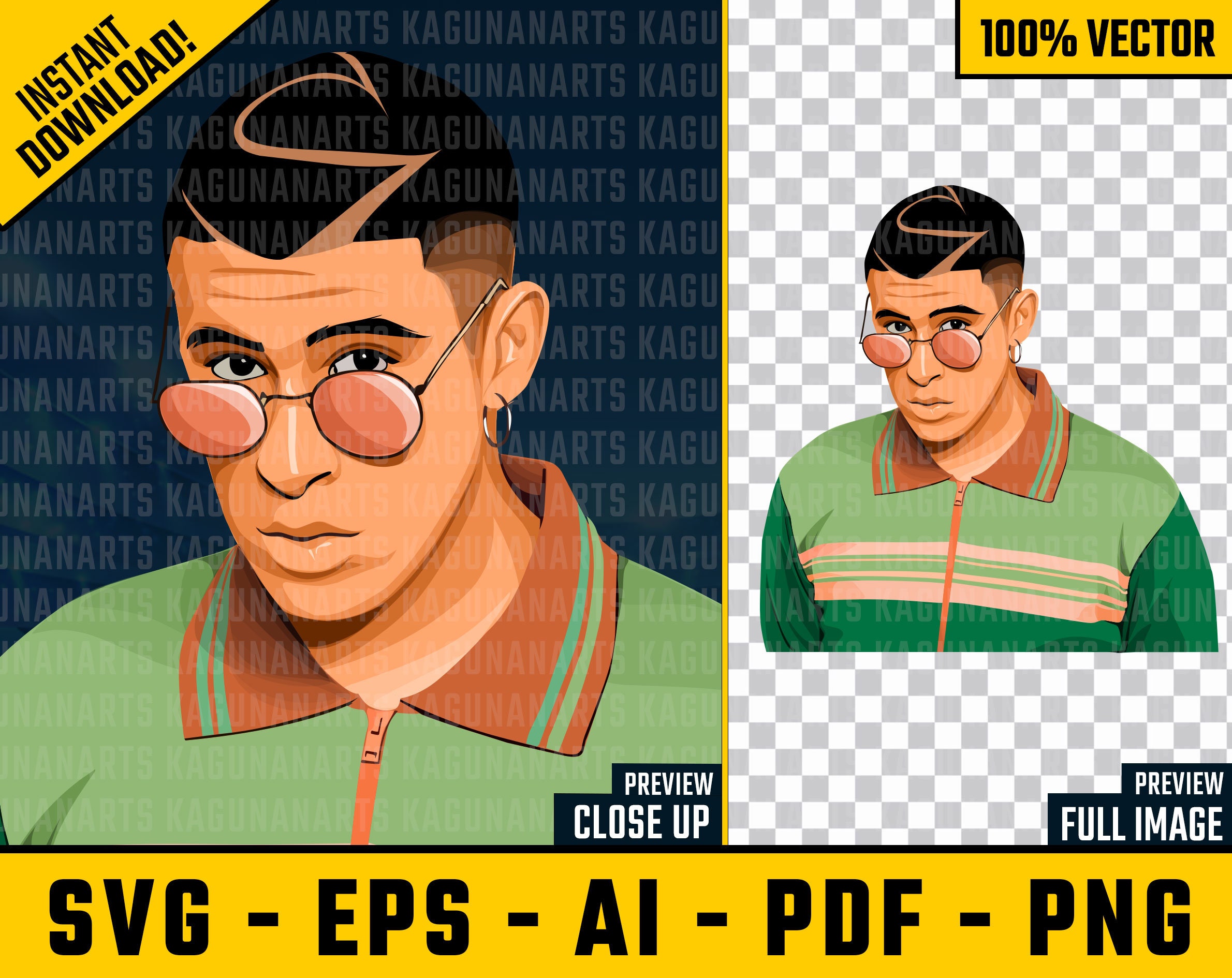 Bad Bunny SVG Benito Antonio Martínez Ocasio PNG Bunny EPS - Etsy México