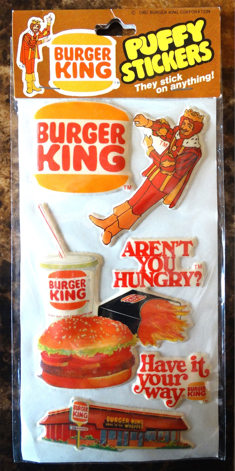 Burger King Puffy Stickers, Vintage From the 1980's. 1982 - Etsy