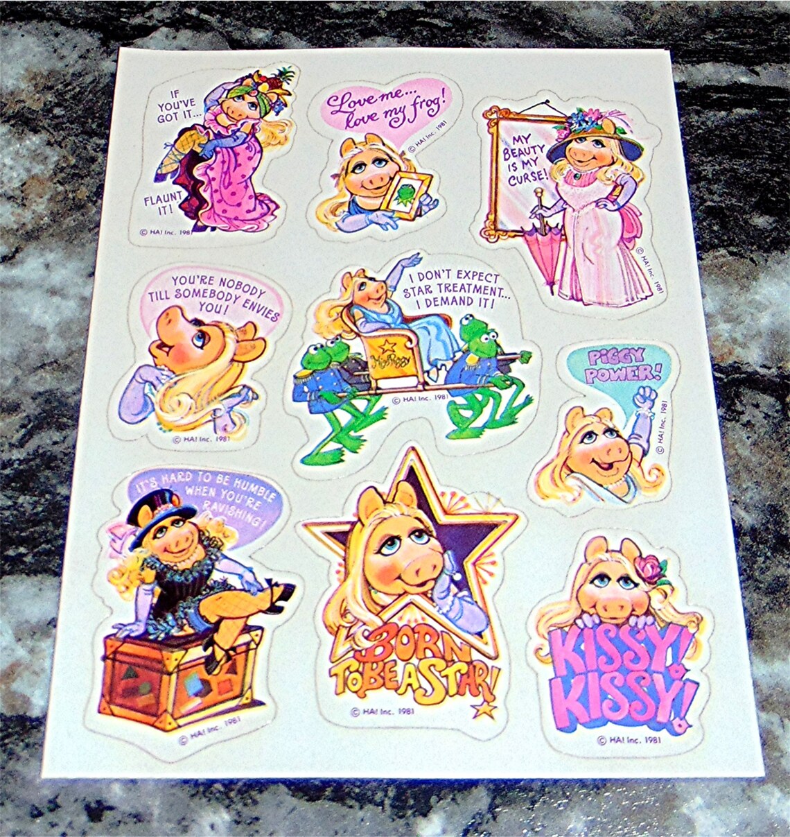 Miss Piggy Jim Henson's Muppets Stickers, Vintage From the 1980's, 1981 ...