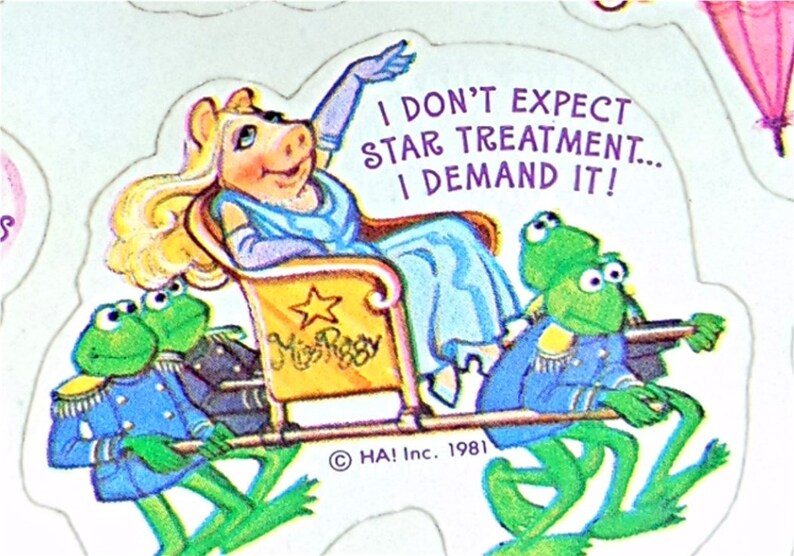 Miss Piggy Jim Henson's Muppets Stickers, Vintage From the 1980's, 1981 ...