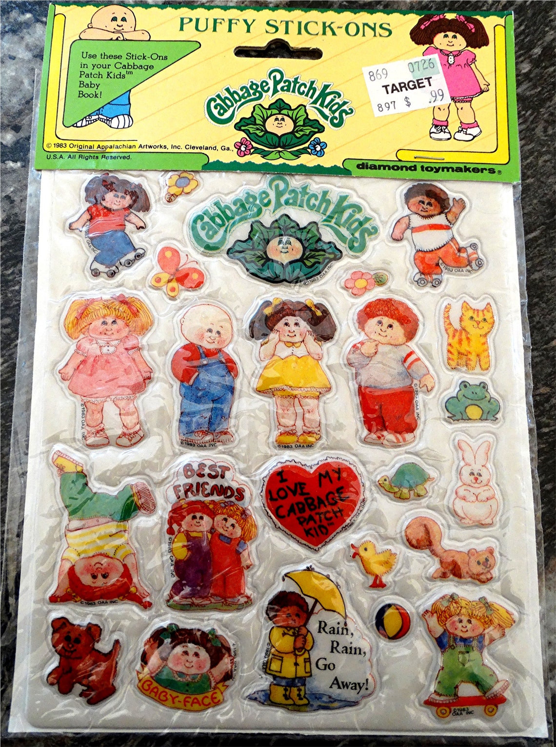 Cabbage Patch Kids Puffy Stickers Playmates and Pets Vintage - Etsy
