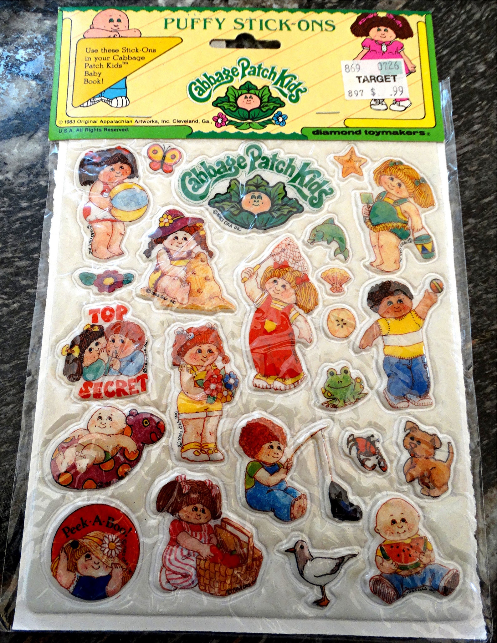 Cabbage Patch Kids Puffy Stickers, Trip to the Beach, Vintage From the ...