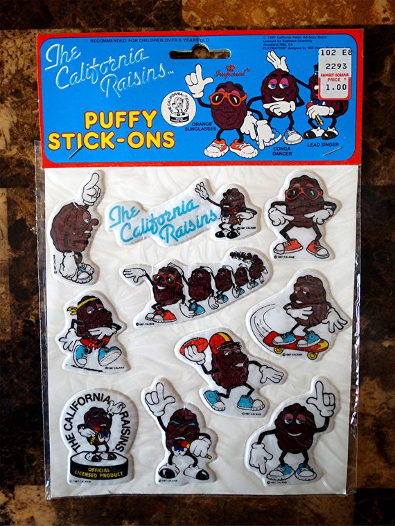 The California Raisins Puffy Stickers Vintage From the | Etsy