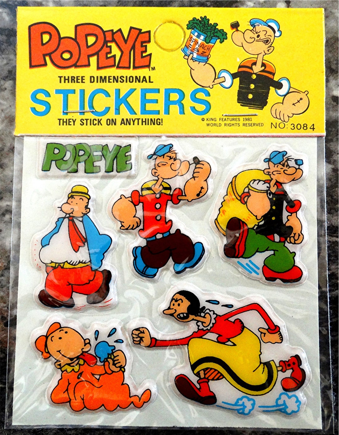 Popeye Puffy Stickers, Vintage From the 1980's. Dated 1981 - Etsy