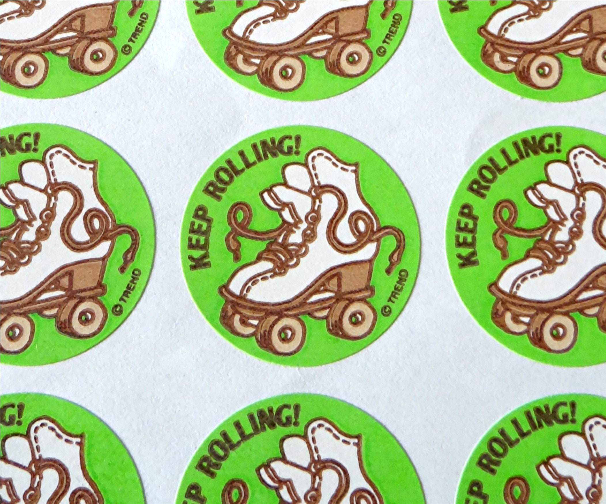 Scratch & Sniff Sticker, Keep Rolling, Roller Skate, Leather Scent ...