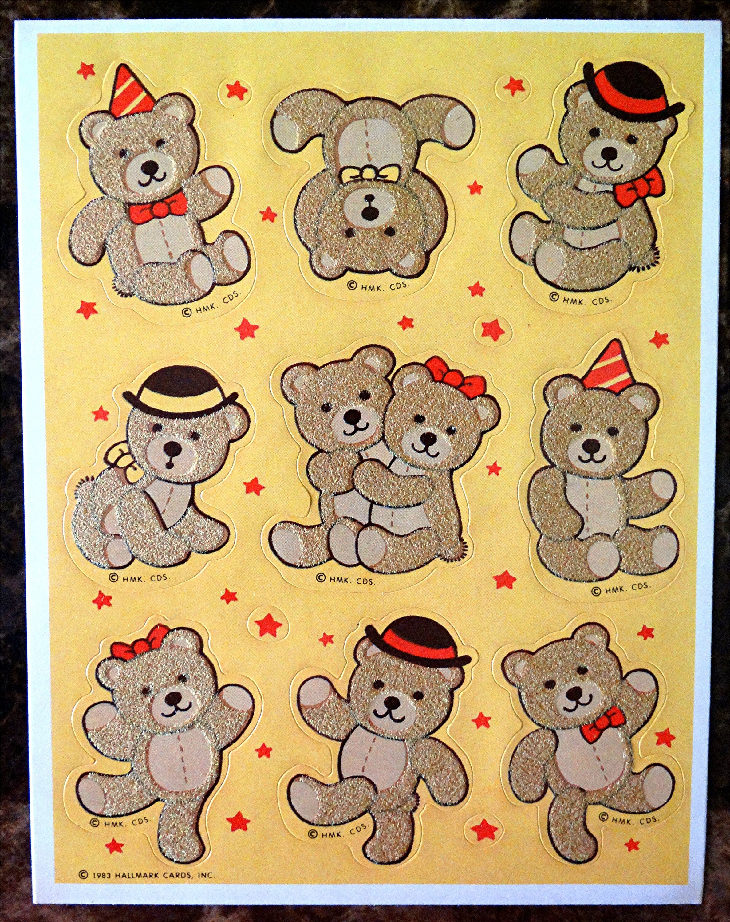 Vintage 1980 Classic Stickers Teddy Bears SEALED Paper Paper & Party ...