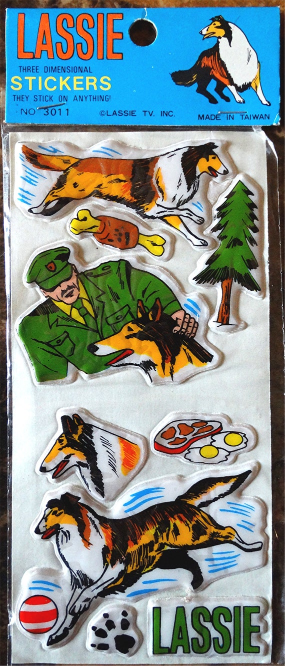Lassie Puffy Stickers Vintage From the 1980's Lassie TV | Etsy