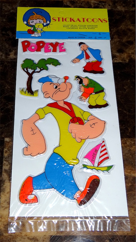 Popeye Puffy Stickers Vintage From the 80's. | Etsy