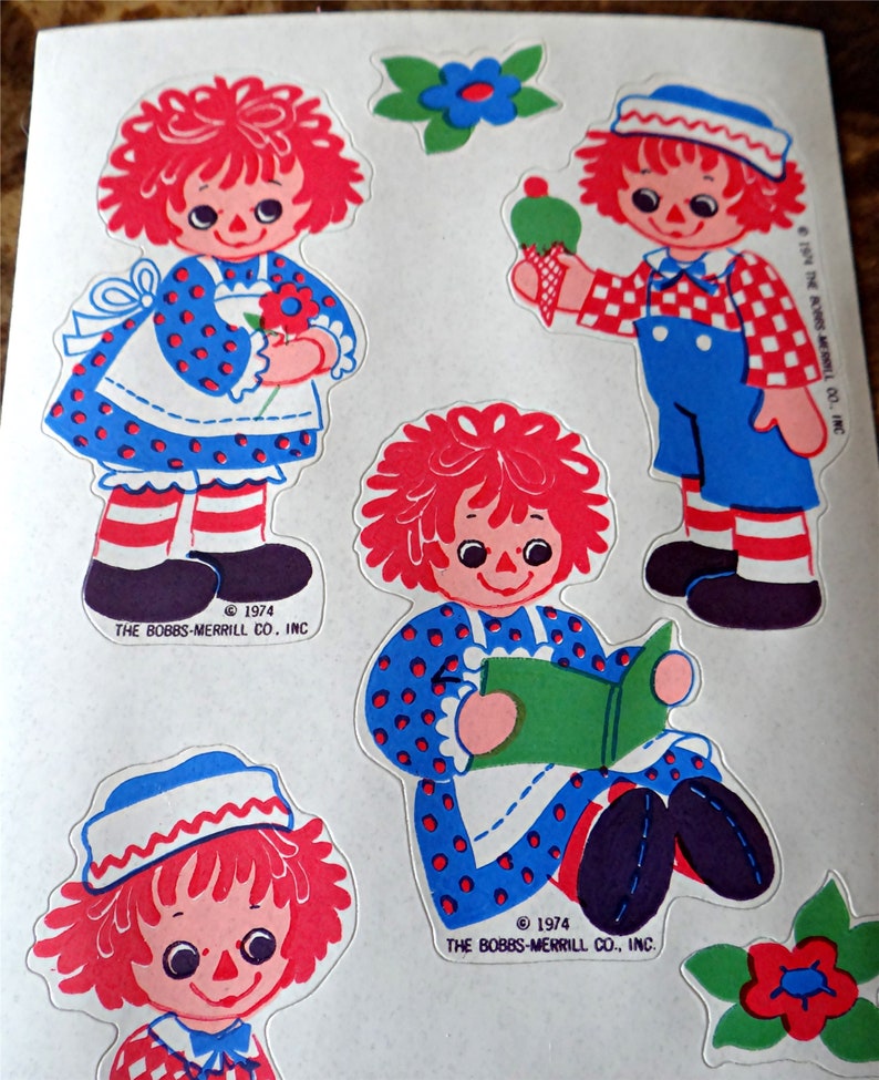 Raggedy Ann Stickers, Raggedy Ann & Raggedy Andy Decals Stickers, 1 ...