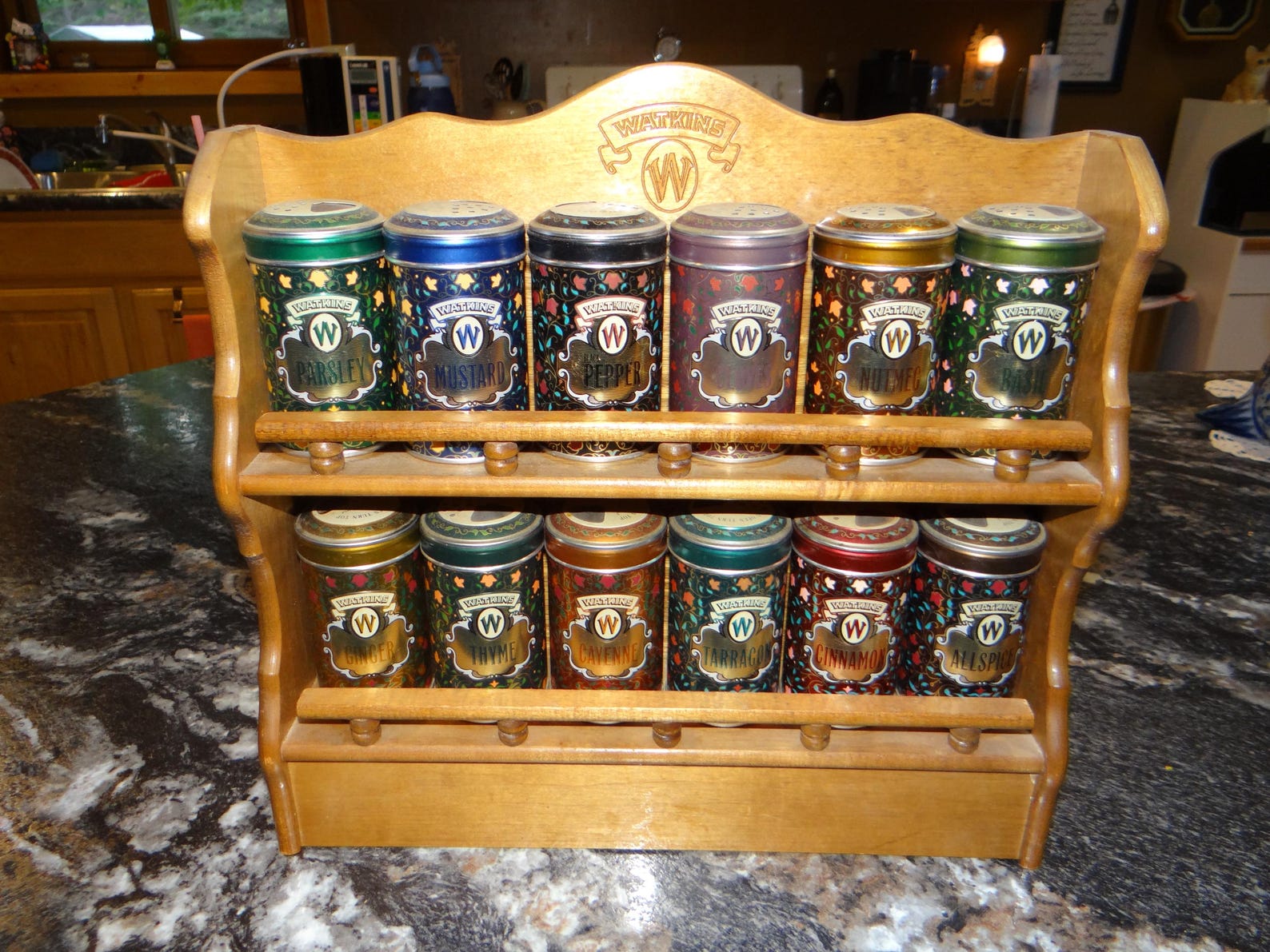 Vintage 1987 Watkins Spice Rack and 12 Spice Tins Multi Colors - Etsy