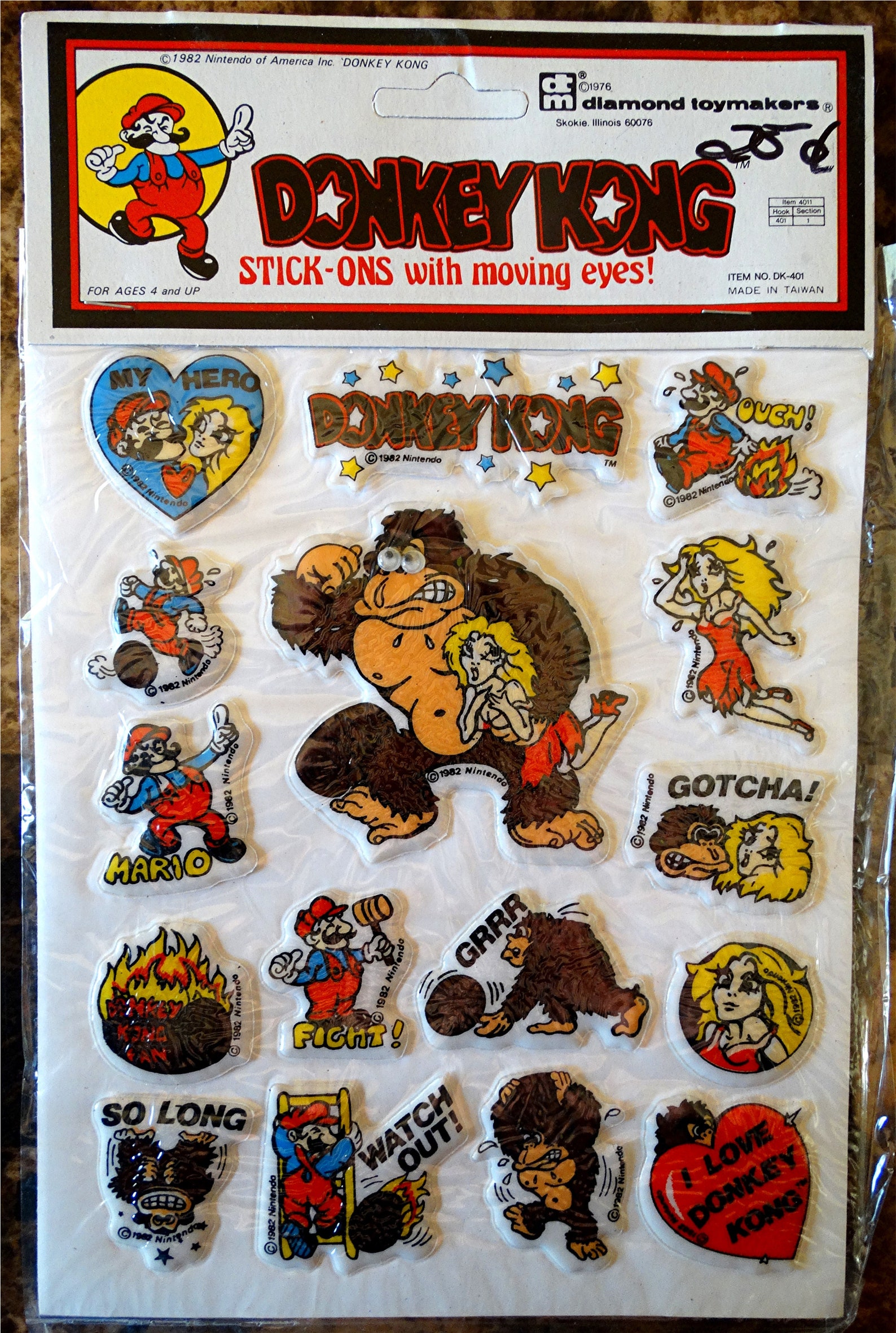 Nintendo Donkey Kong Puffy Stickers, Mario Puffy Stickers, Vintage From ...
