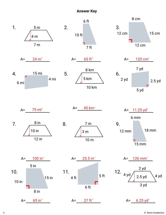 Trapezoids Worksheet Characteristics Of Trapezoids | Worksheet