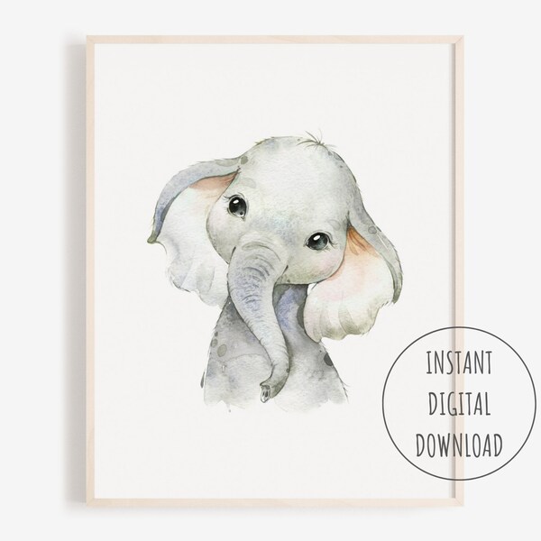 Baby Elephant Print - Etsy