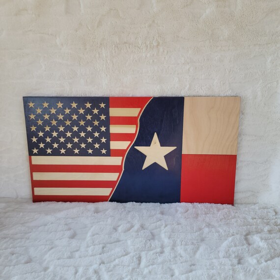 Rustic US & Texas Flag - Etsy