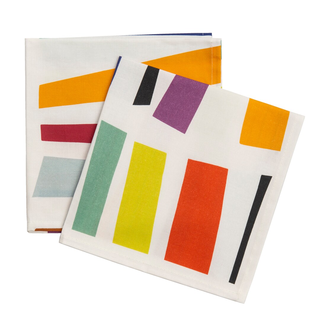 Colourful Cotton Napkins With Modern Print, - Etsy