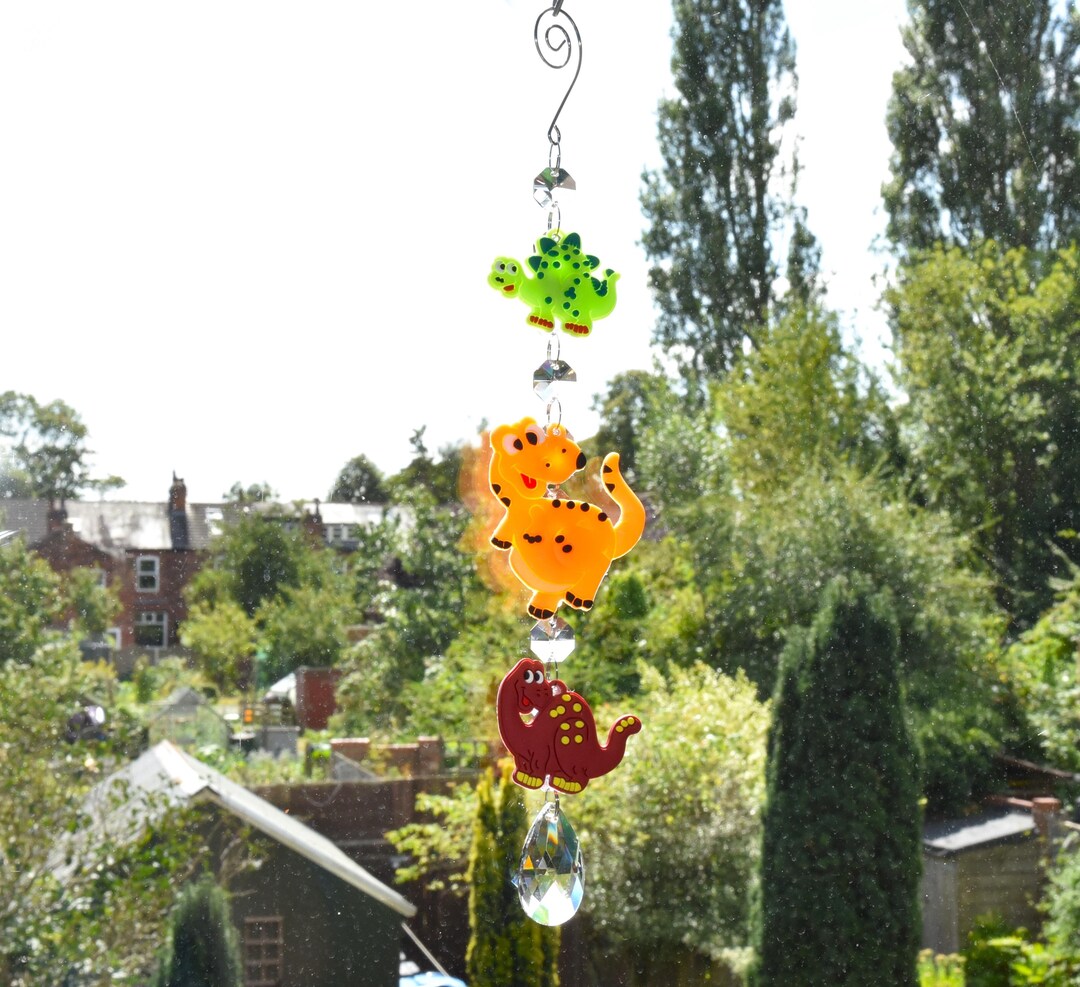 Children's Fun Comic Dinosaur Theme Crystal Glass Sun / Light Catcher ...
