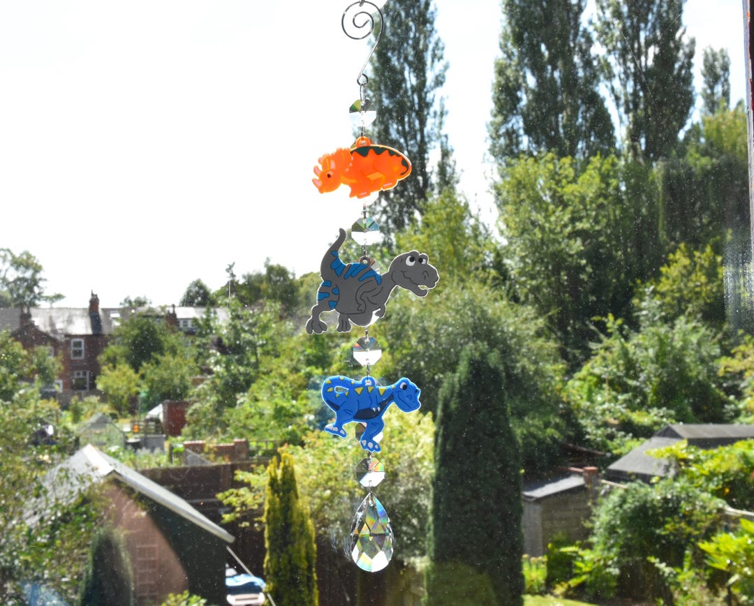 Children's Fun Comic Dinosaur Theme Crystal Glass Sun / Light Catcher ...