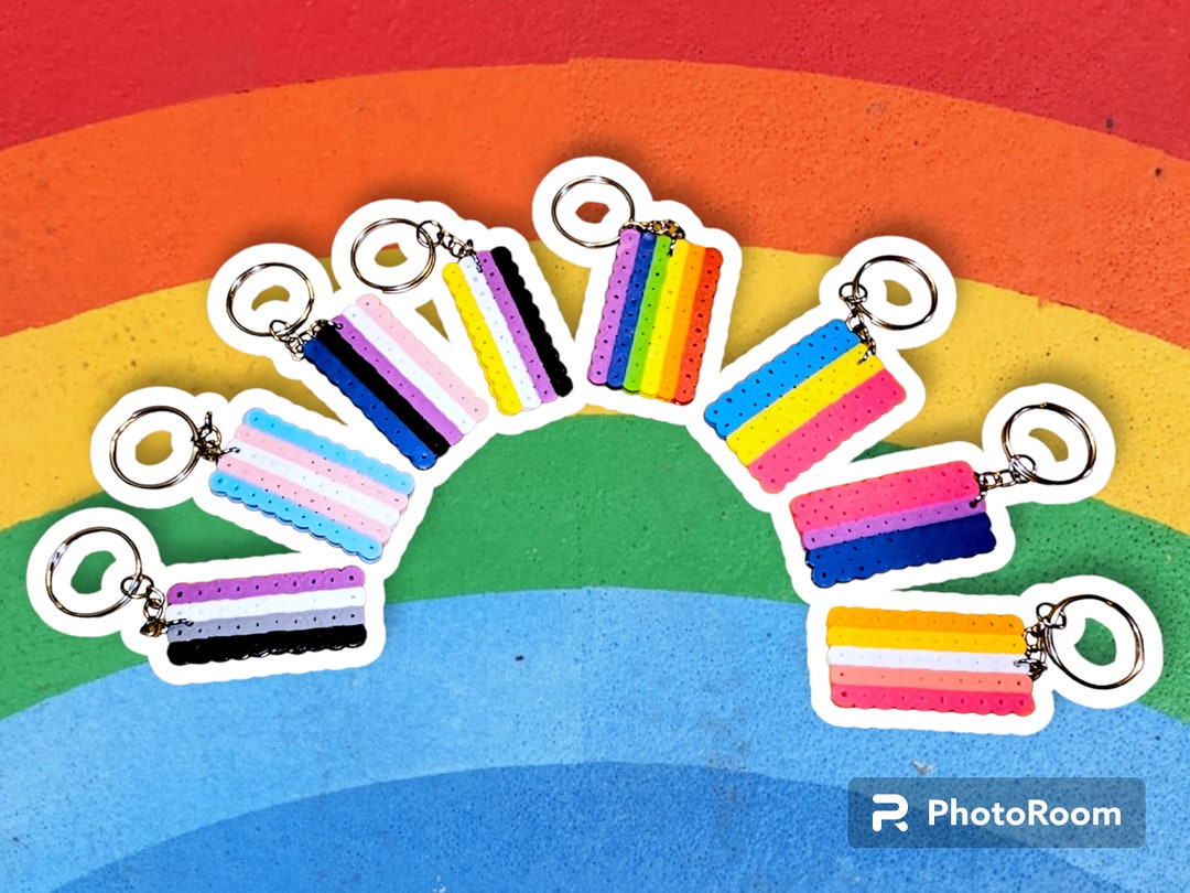 Pride Keychains - Handmade Perler Bead Keychain - Etsy