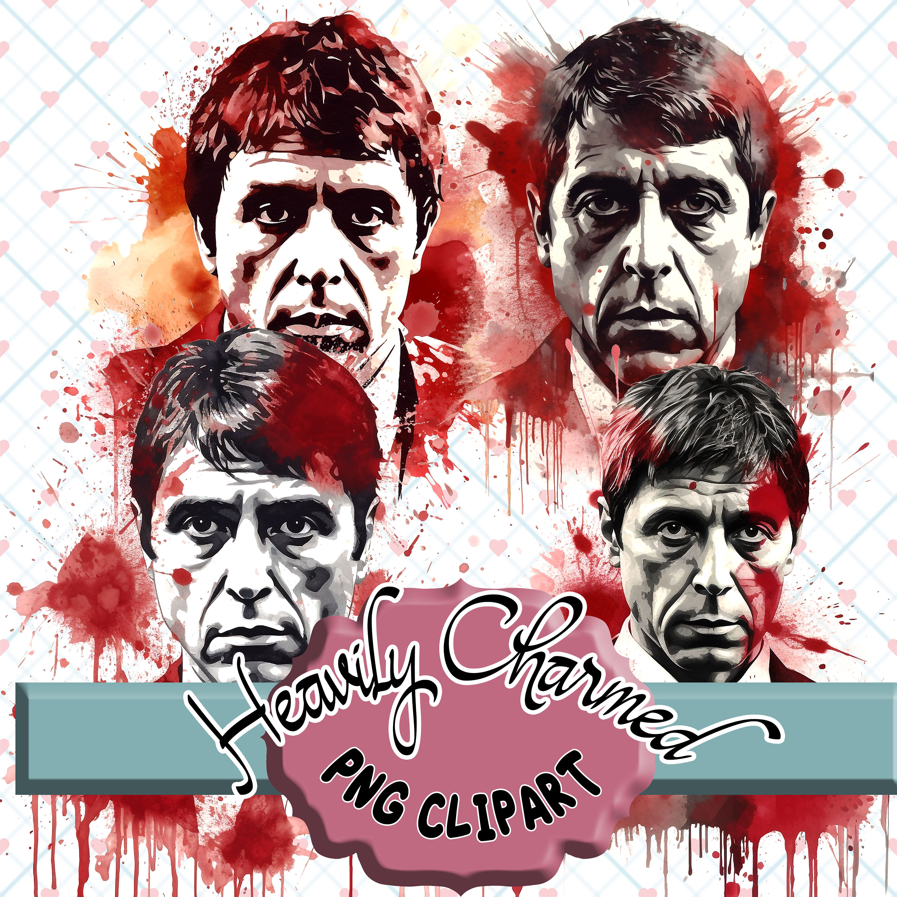 Watercolor Scarface Al Pacino Clipart PNG Transparent Bundle Format ...